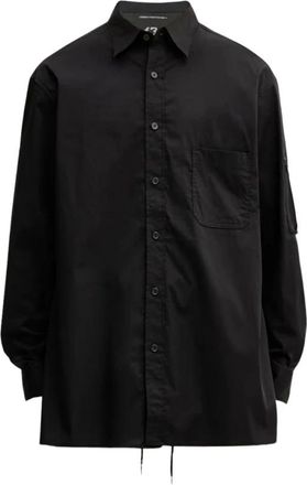 Yohji Yamamoto Homme, Chemises, Noir, Taille: L Cotton Long Sleeve Shirt