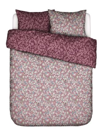 Essenza Bettw&auml;sche Aleste Mauve, 200x200 + 2X 80x80 cm - 100% Bio-Baumwollsatin 220TC - Blumen