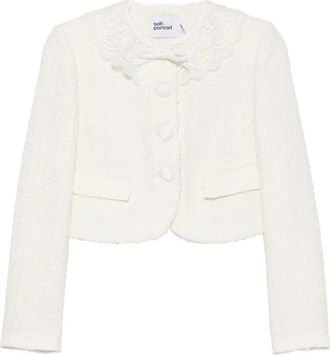 Self Portrait Femme, Vestes, Blanc, Taille: 38 FR Blazers