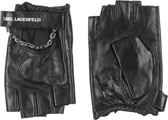 Karl Lagerfeld CHAIN DETAIL FINGERLESS GLOVES
