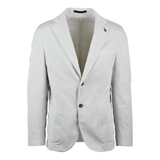 Paoloni Samt-Sakko - - Jackets - Herren - Wei&szlig; - M