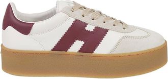 Hogan Femme, Chaussures, Blanc, Taille: 37 EU Baskets compens&eacute;es H698