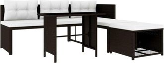 vidaXL Vidaxl - Salon de jardin 4 pcs R&eacute;sine tress&eacute;e Marron