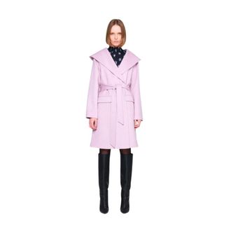 Silvian Heach Femme, Manteaux, Rose, Taille: 40 FR Manteau à Capuche avec Ceinture et Poches