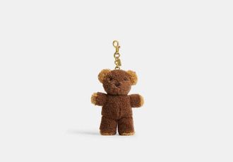 Coach Kuscheliger Teddyb&auml;ren-Taschenanh&auml;nger Aus Lammfell