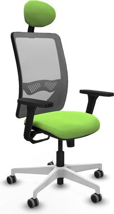 Piqueras y Crespo Arbeitsstuhl mit Rollen Zulema mit 3D-Armen, h&ouml;henverstellbarer Lendenwirbelst&uuml;tze und festem Kopfteil, ausgestattet mit 3 Positionen und Schneidschau