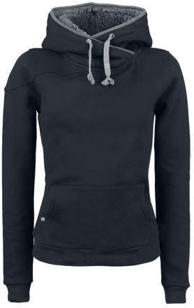 Black Premium by EMP Damen schwarzer Hoodie mit hohem Kragen XL