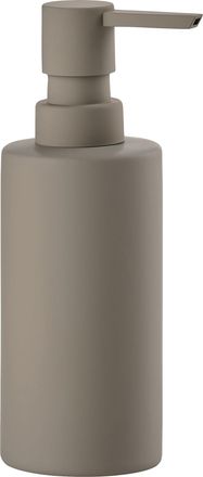 Zone Denmark Solo Seifenspender, Flüssigseifenspender, Badaccessoires, Porzellan mit Soft Touch-Beschichtung, 6x15,5 cm, 0,3 Liter, Taupe