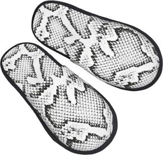 Generic Pantoufle Maison Peau De Serpent Noire Et Blanche Chaudes Pantoufles Antid&eacute;rapantes Hiver Pantoufles Confortable Hiver Chaussures Chaudes Pour Salon C