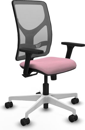 Piqueras y Crespo Schreibtischstuhl mit Rollen, Rosa, mit 3D-Armlehnen, h&ouml;henverstellbare Lendenwirbelst&uuml;tze, ausgestattet mit 3 Positionen und Schneidschaum, Grau/Rosa