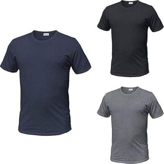 Enrico Coveri ET1000 T-shirt pour homme, col rond, 3 et 6 pi&egrave;ces, en coton bi-&eacute;lastique pour homme. - - Medium