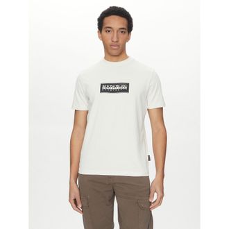 Napapijri T-Shirt S-box Logo NP0A4I3L &Eacute;cru Regular Fit