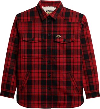 Superdry Borg Check Overshirt R3-Shirt (W), Damen-Oberbekleidung, 36