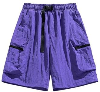 Generic Short court pour homme UPF50+ Short cargo d&eacute;t&eacute; en soie glac&eacute;e Loose Tendance Casual Sports, Violet fonc&eacute;., XXL