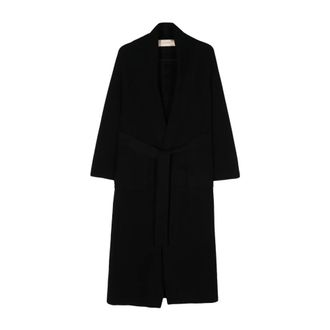 Gentryportofino Femme, Manteaux, Noir, Taille: 40 FR Manteau Ceintur&eacute; &agrave; Col Ch&acirc;le