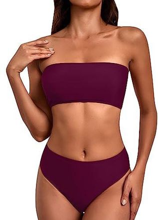 Generic Bikini pour femme sexy et &eacute;l&eacute;gant - Deux pi&egrave;ces - Triangle - Col en V - Push Up - Bikini de plage - Maillot de bain incurv&eacute; - Haut de bikini avec remb