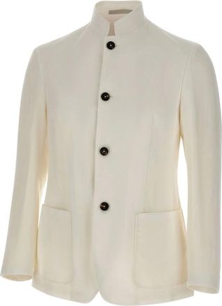 Eleventy Homme, Vestes, Blanc, Taille: S Blazer en m&eacute;lange de lin