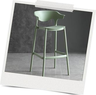 Generic Stapelbare Barhocker (76 cm) mit R&uuml;ckenlehne, stapelbare Kunststoff-Thekenst&uuml;hle, armlose, hohe Hocker mit Fu&szlig;st&uuml;tze f&uuml;r K&uuml;che und Essbereich