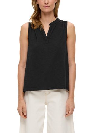 s.Oliver &Auml;rmelloses Shirt mit Tunika-Ausschnitt und Garment Dye