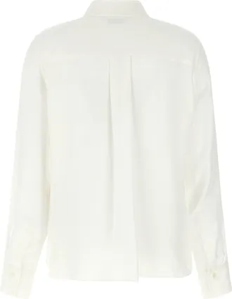 Ferragamo Monogram Jacquard Silk Shirt - White