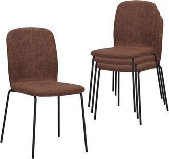 Albatros-Moebel Albatros Esszimmerstühle 4er Set ENNA, braun - stapelbar, bequemer Polsterstuhl - Eleganter Küchenstuhl, Stuhl Esszimmer oder Esstisch Stuhl