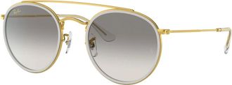 Ray-Ban unisex, Accessoires, Jaune, Taille: 51 MM Round Double Bridge Lunettes de soleil