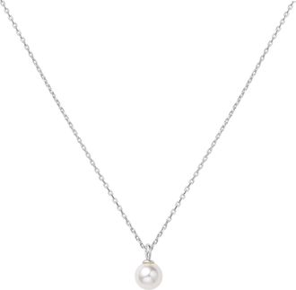 Ania Haie Damen Halskette MISS DAINTY Shell Pearl Drop aus 925 Sterling Silber, Anhänger verziert mit einer Muschelperle, Länge: 45 cm + 5 cm Verlängerung, inkl