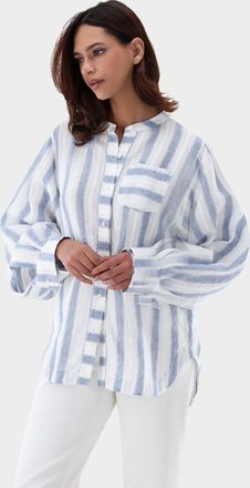 van Laack Gestreifte Oversize Bluse aus Leinen