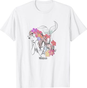 Disney The Little Mermaid Ariel Real Flowers With Logo T-Shirt