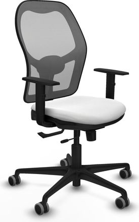 Piqueras y Crespo B&uuml;rostuhl, Grau und Wei&szlig;, mit 1D-Armlehnen, h&ouml;henverstellbare Lendenwirbelst&uuml;tze, ausgestattet mit Syncro/Traslack und injiziertem Schaumstoff, Grau/W