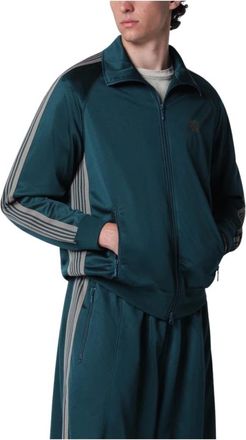 Needles Homme, Sweatshirts et sweats &agrave; capuche, Vert, Taille: XL Track Jacket - Poly Smooth