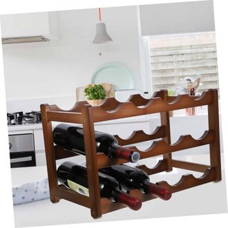 Soimiss Bambus-weinregal Stabiler Freistehender Weinhalter Für Weinflaschen Modernes Design Für Heimdekoration Geeignet Für Wohnzimmer Und Bar