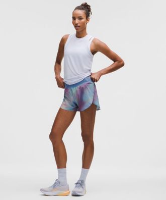 lululemon Short Fast and Free fendu taille haute coupe classique pour Femmes - 8 cm - Bleu - Taille 3XS