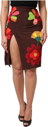 Dolce & Gabbana Femme, Jupes, Brun, Taille: 36 FR Jupe Florale Taille Haute