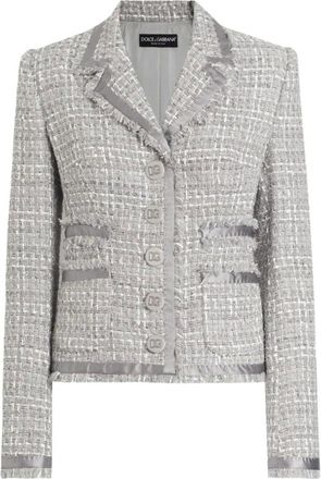 Dolce & Gabbana Femme, Vestes, Gris, Taille: 42 FR Veste Courte Crois&eacute;e