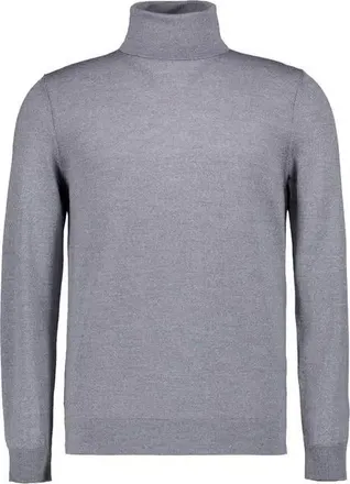 Strellson Herren Pullover grau Merinowolle unifarben