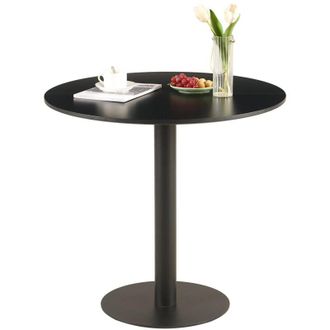 Eggree Eggree - Table &agrave; Manger Ronde Mid Century Moderne, Table Basse Minimaliste Noir, Pour Salle &agrave; Manger, Salon, Chambre, Bureau, Caf&eacute;