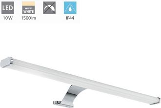 Eglo Vinchio 12w lampe miroir a led, lumiere chaude dinterieur 3000k metal couleur chrome 98502