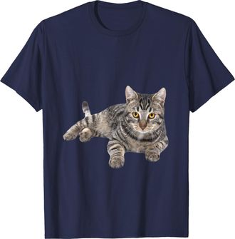 SpreadPassion Graue getigerte Katze T-Shirt