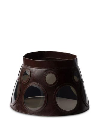 Prada Sonnenblende aus Leder - Braun