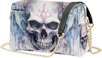 Mnsruu Sacs à bandoulière en cuir pour femme, motif tête de mort, sac à main