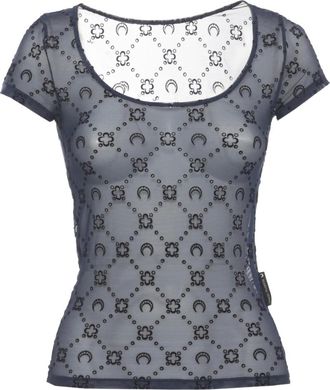 Marine Serre Femme, Tops, Bleu, Taille: 42 FR Monogram Mesh Top