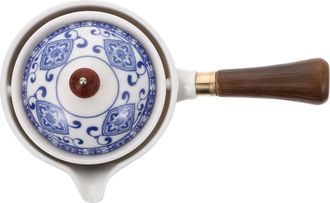 Lurrose Porzellan Keramik mit seitlichem Griff Japan Teeset 360-Grad-Drehung Teespender Porzellan-Teebereiter f&uuml;r losen Tee