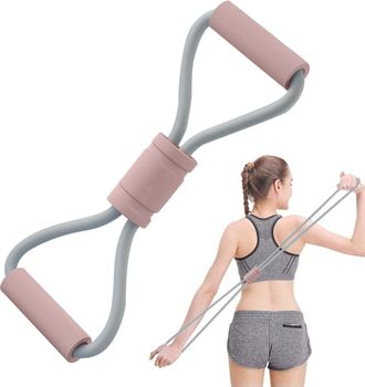 Generic Widerstandsbänder - Abbildung 8 Widerstandsbänder | Fitnessbänder | Trainingsband mit Griffen | tragbares rutschfestes elastisches Yoga Fitnessgerät z