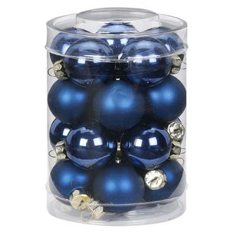 Magic Bodyfashion 20 Christbaumkugeln Glas 3 cm Christbaumschmuck Weihnachtskugeln Baumkugeln Baumschmuck Weihnachtsdeko Farbe: Midnight Blue - dunkelblau