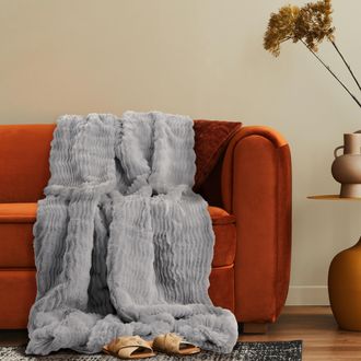 Paco Home Deko Wohnzimmer Decke Kuscheldecke Tagesdecke Waschbar Boho Aesthetic Sofadecke Schlafzimmer Modern Flauschig Waschbar, Farbe:Grau, Größe:200x240cm