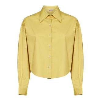 Blanca Vita Cropped Button Shirt - - Blouses & Shirts - Damen - Gelb - S