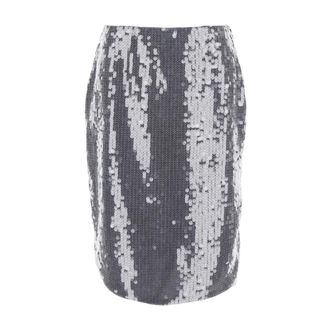 Rotate Netz Pailletten Midi-Rock - - Skirts - Damen - Grau - XS