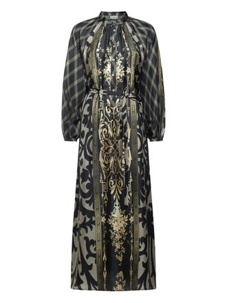 Pierre-Louis Mascia robe longue &agrave; motif g&eacute;om&eacute;trique - Noir