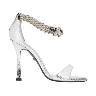 Roberto Cavalli Tiger-Absatz Metallic-Sandalen - - Shoes - Damen - Grau - 40 EU